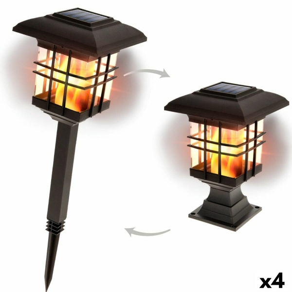 Set of solar garden lights Aktive Plastic 13,5 x 46 x 13,5 cm (4 Units ...